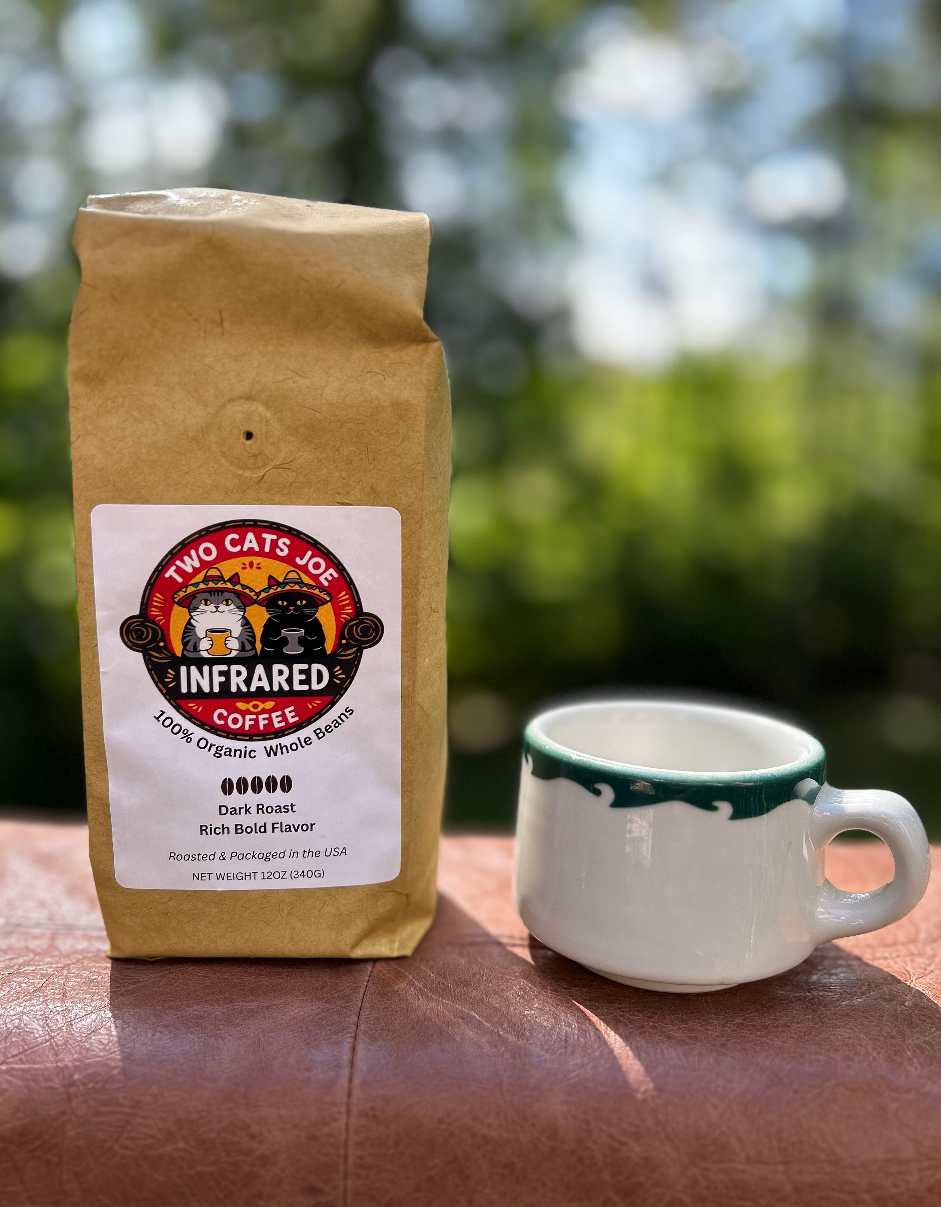 Infrared Organic Dark Whole Coffee Beans – Two Cats Joe